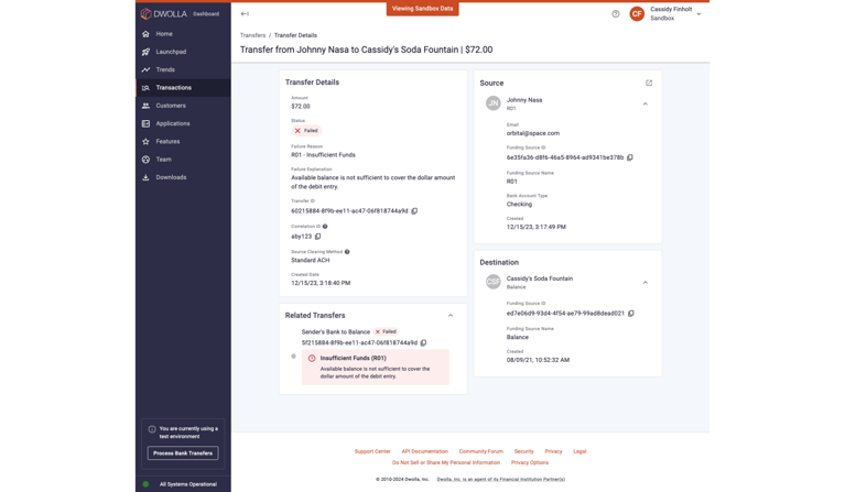 Manage Payments Data Easily | Dwolla Dashboard